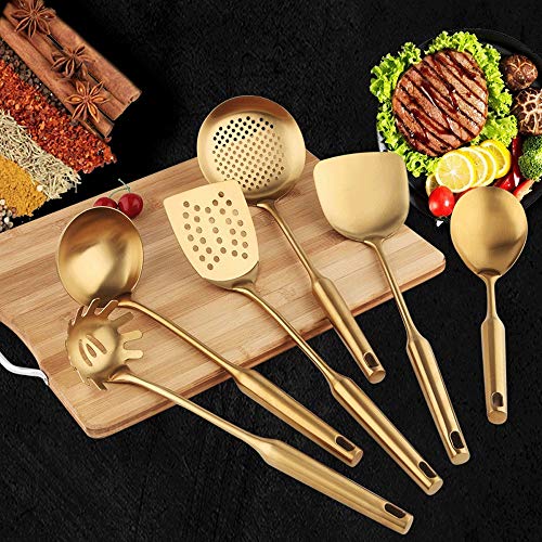 LMMDP Stainless Steel Cooking Shovels Ladle Spoon Colander Filter tools Kitchen Utensils Set Home Restaurant Accessories