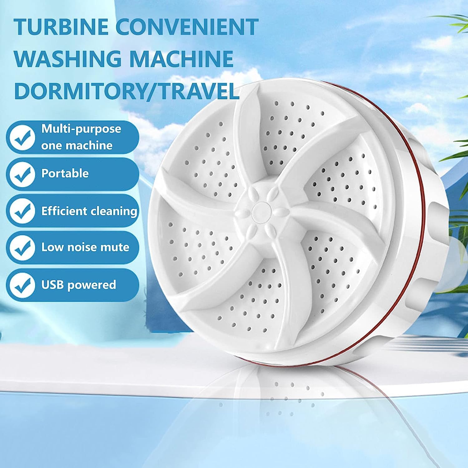 Newest Version of Washing Machine - Powerful Washing Machine with Suction Cups - USB Powered Washing Machine and Dishwasher for Home, Travel, Apartments and College Classrooms