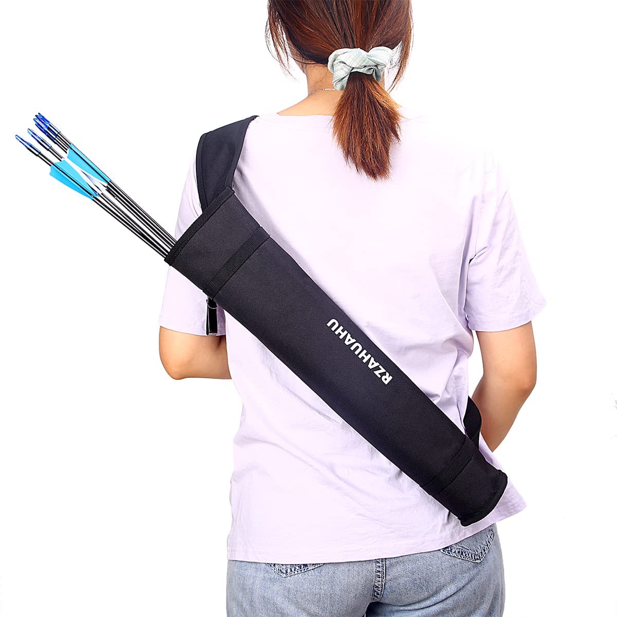 RZAHUAHU Archery Arrow Quiver for Arrows 2pcs Holder Adjustable Storage Arrow Bags Two Pieces Hip and Back Quiver for Bow Hunting and Target Practice Archery Accessories Outdoor Target Shooting