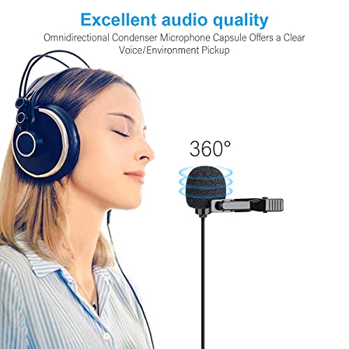 MICMOV Lavalier Microphone VD-s1 - Lapel Microphone with 3.5mm to Type-C Headphone Jack Adapter, Windshield Foam, Windscreen and Storage Case, Perfect for Camera, DSLR, iPhone, Android, Smartphones