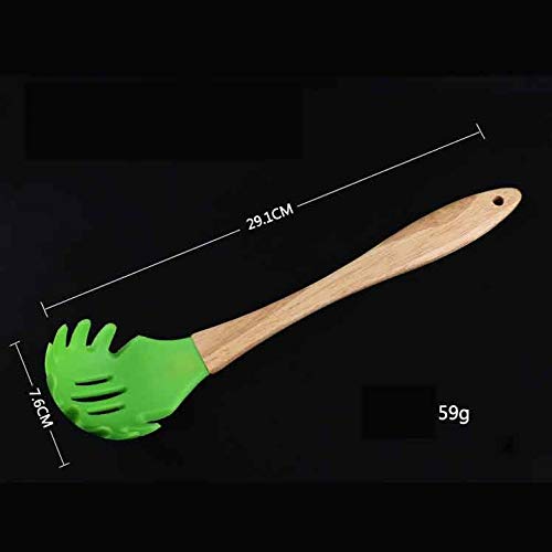 LMMDP Wooden Handle Silicone Kitchen Utensils Kitchen Tool Shovel Spoon Set Wooden Handle Silicone Kitchen