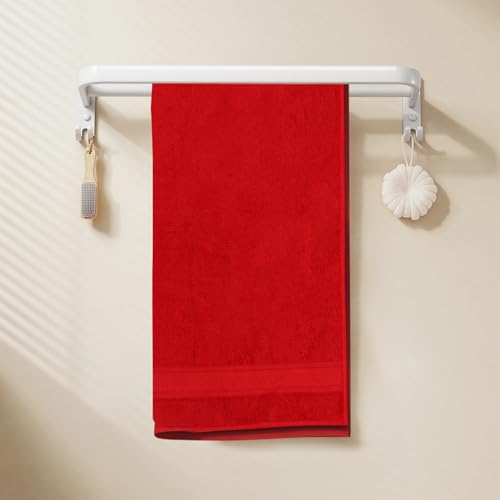 Magshion Extra Large Cotton Bath Sheet for Bathroom Adults Oversized Quick-Dry Bath Sheet Towels Set of 2,Red