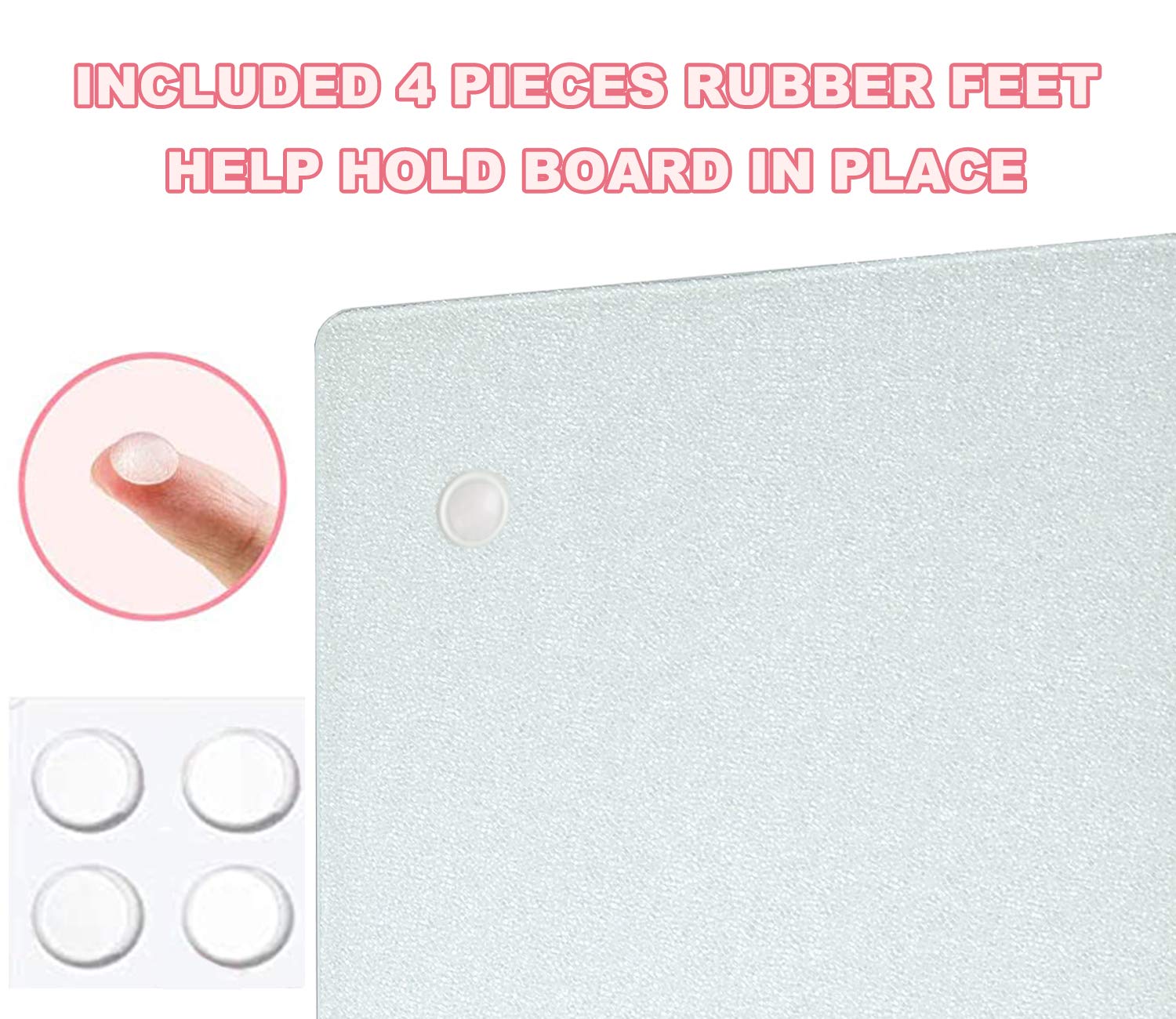 Tempered Glass Cutting Board Hot coffee in a white coffee cup and many coffee beans placed around Tableware Kitchen Decorative Cutting Board with Non-slip Legs, Serving Board, Large Size, 15" x 11"