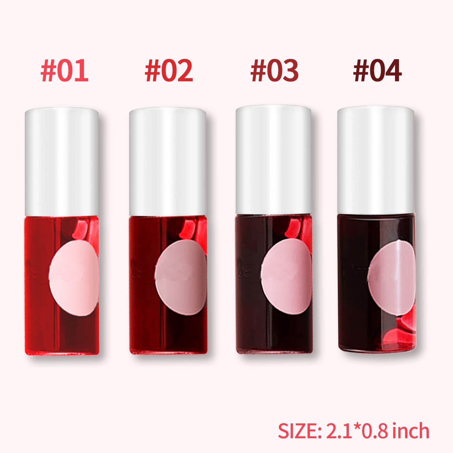 ZSSEMEI Lip Stain Tint Set, Mini Liquid Lipstick, Hydrating & Moisturizing Cheeks and Eyes, Waterproof, Long lasting, Easy Application, Shimmery, Natural Lip Gloss, Sexy Lip Color Makeup (1# APPLE)