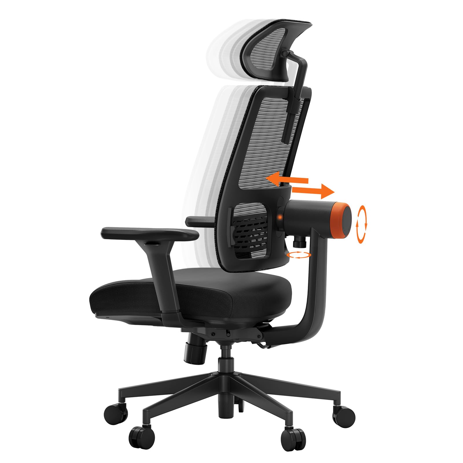 Newtral Ergonomic Office Chair, Home Office Desk Chair with Adaptive Lumbar Support, 4D Armrest, Adjustable Headrest, Mesh Back, Tilt Lock