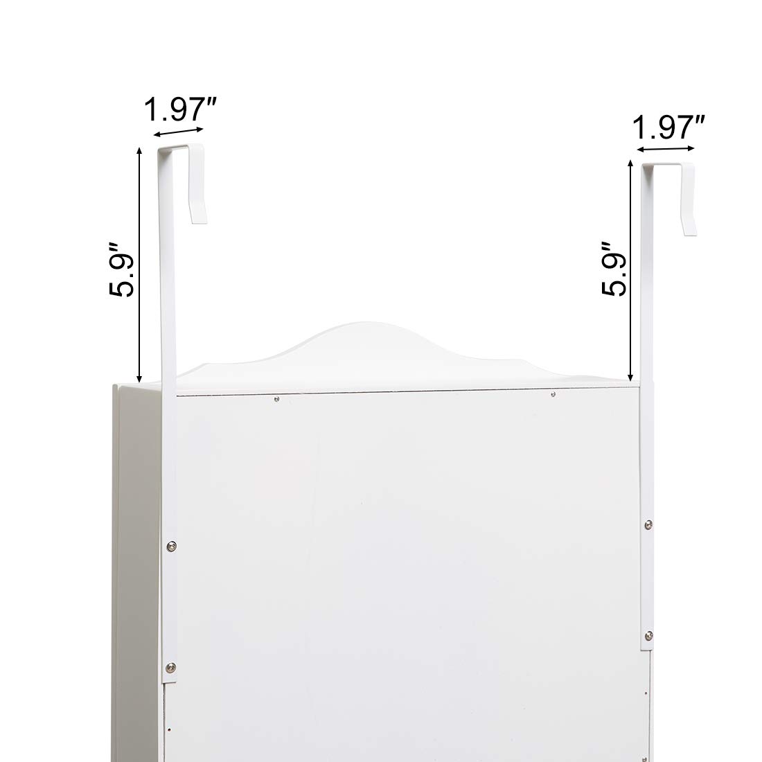 Marble Field Jewelry Cabinet Lockable Wall Door Mounted Hanging Jewelry Armoire Organizer With Full Length Mirror 2 Drawers,Black