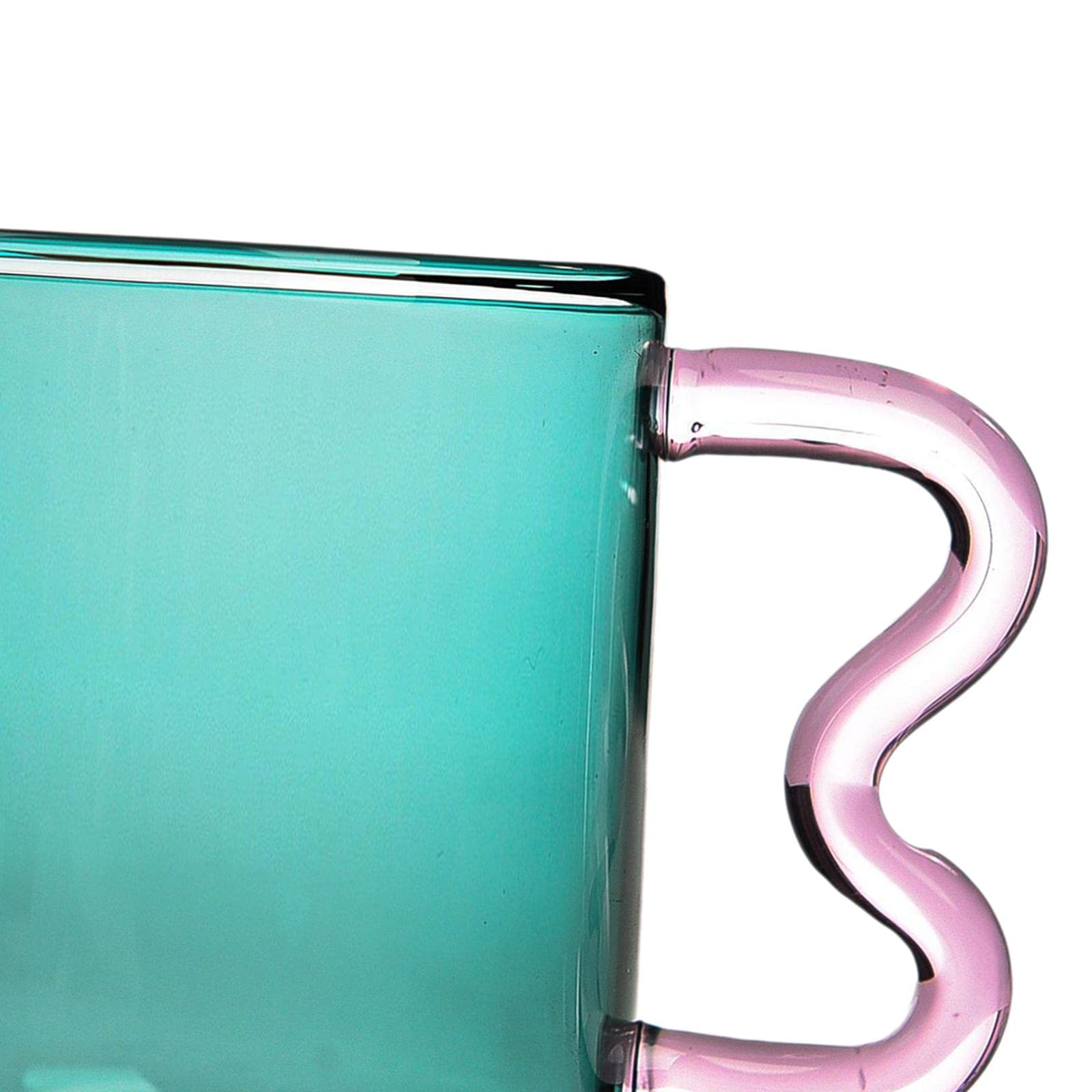 SM SunniMix Borosilicate Glass Mug Water Tumbler Cup Drinkware with Creative Ear Handle 15oz/450 Mugs for Christmas Thanksgiving Gift Kitchen Office, Green