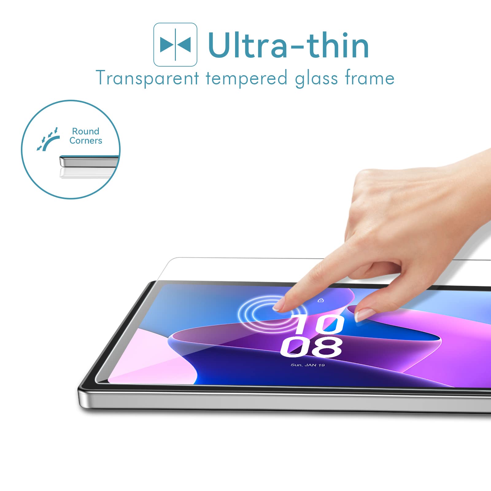 ZtotopCases [2 Pack] Screen Protector for Lenovo Tab M10 Plus 3rd Gen 10.6 Inch 2022, Anti-Scratch/High Definition/Easy Installation/Bubble Free Tempered Glass Film