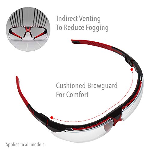 UVEX by Honeywell Avatar Safety Glasses, Blue Frame with Clear Lens & HydroShield Anti-Fog Coating (S2870HS)