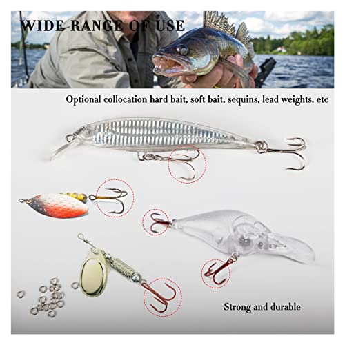 NZNB Fish Hook 160pcs/Box High Carbon Steel 3551 Fishing Hook Set Mixed Size Sharp Treble Hooks with Plastic Box Fishing Tackle Tools Fishing Accessories