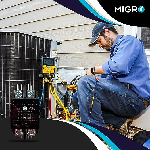Migro 40 Amp 2 Pole NEMA 600V HVAC Heavy Duty Definite Purpose Contactor β 24V Coil, Motor Load 40A and Lighting Load 50A