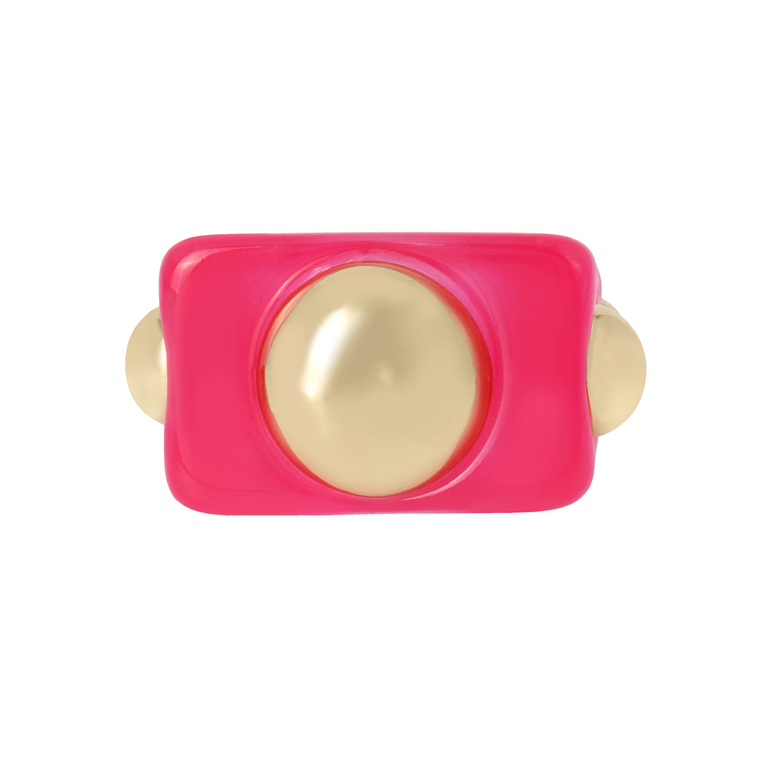 Steve Madden Beaded Signet Resin Ring