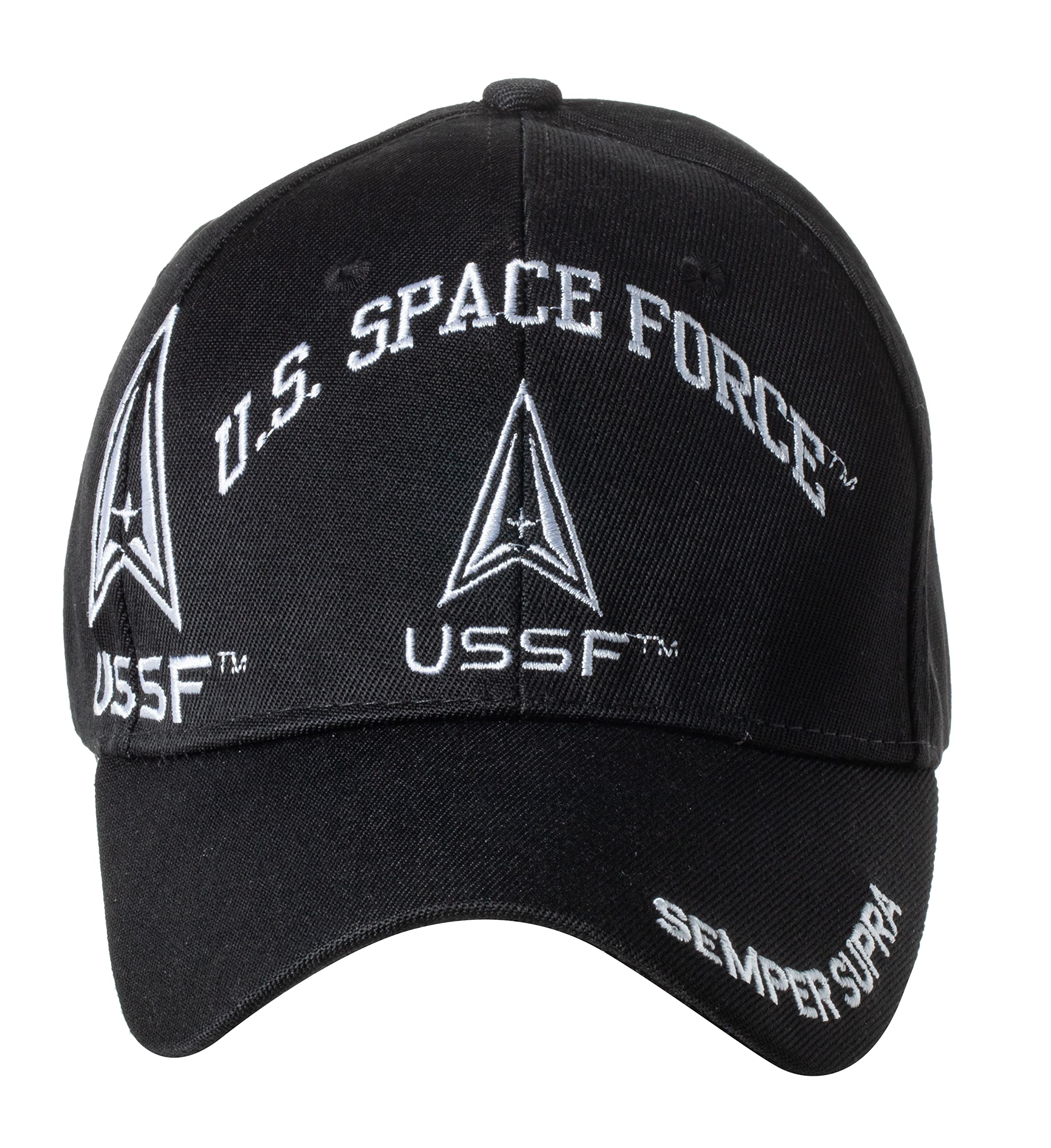 United States Space Force USSF Embroidered Adjustable Baseball Cap (Black)