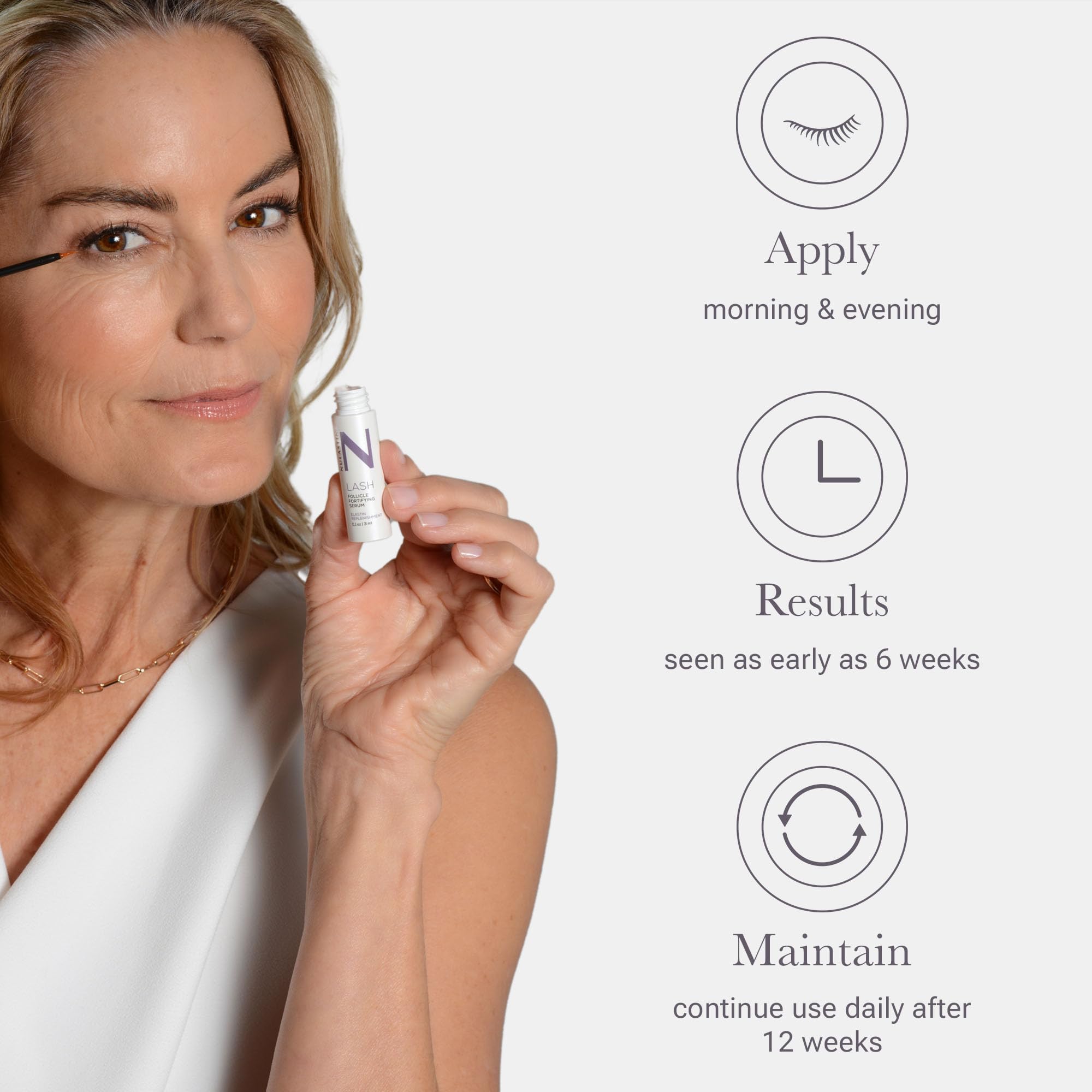 NULASTIN LASH Follicle Fortifying Serum with Elastaplex, Eyelash Boosting Treatment for Longer Looking Lashes, Vegan-Friendly & Cruelty-Free (3 ml)