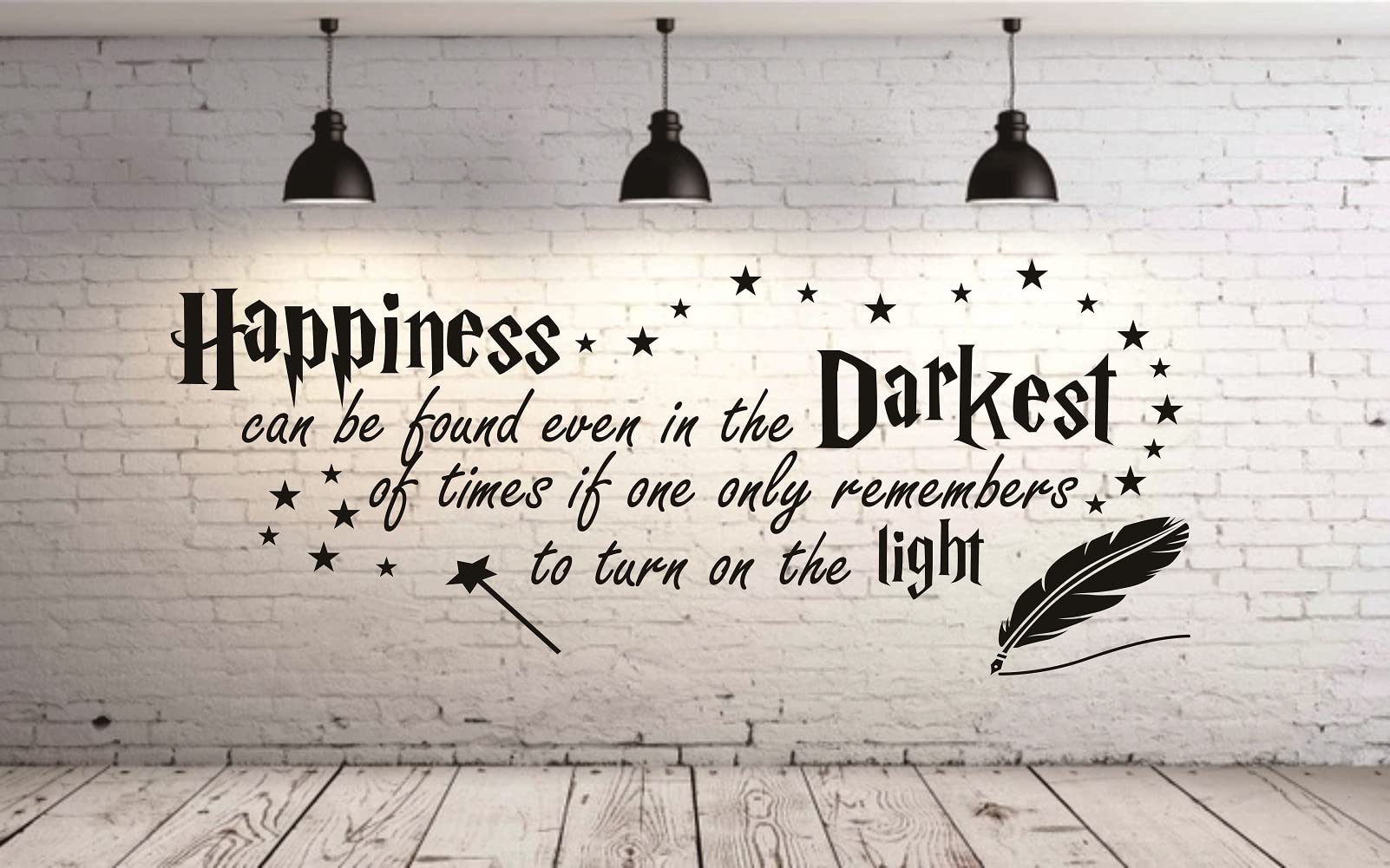 Quote Happiness can be Found Even in The Darkest Wall Sticker Decor Nursery Decal for Kid’s Room