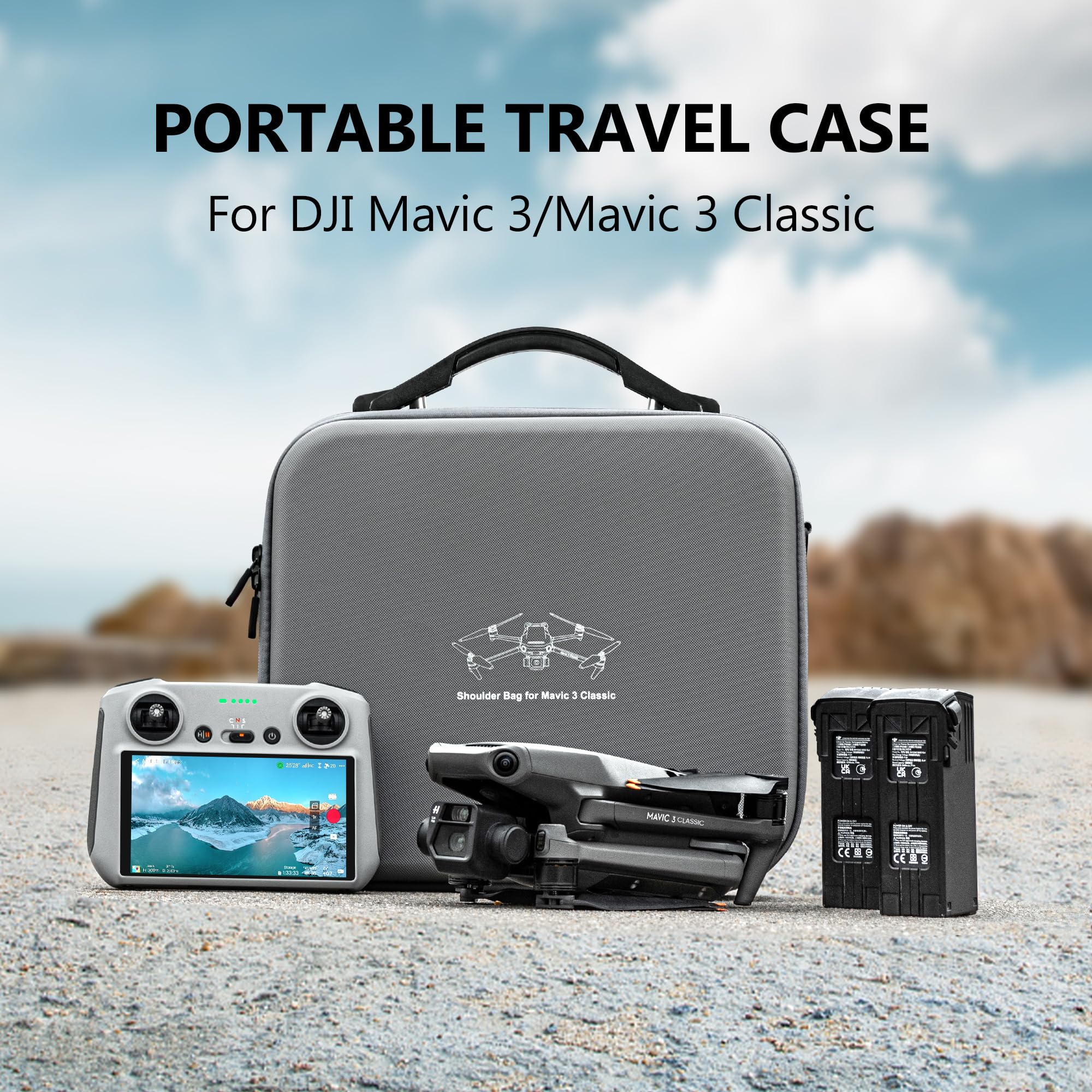 Tomat Mavic 3/Mavic 3 Classic Pro Carrying Case, Portable Travel Bag for DJI Mavic 3 Classic Accessories Compatible RC/RC-N1