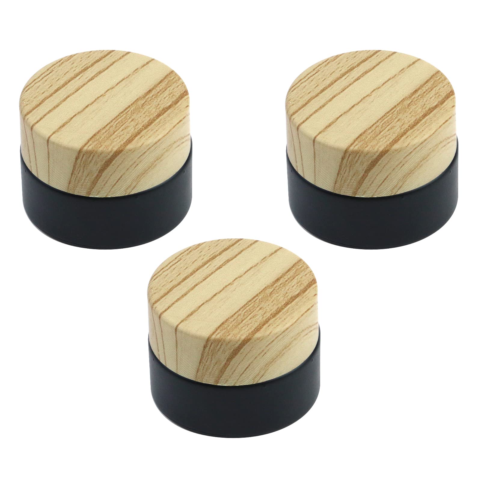 Tighall Small Empty Black Glass Cosmetic Containers with Lids Round Frosted Travel Jars with Inner Liners Sample Jars Refillable Cosmetic Container Bottles for Lotions Sample Eye Creams (3 PACK, 15g)