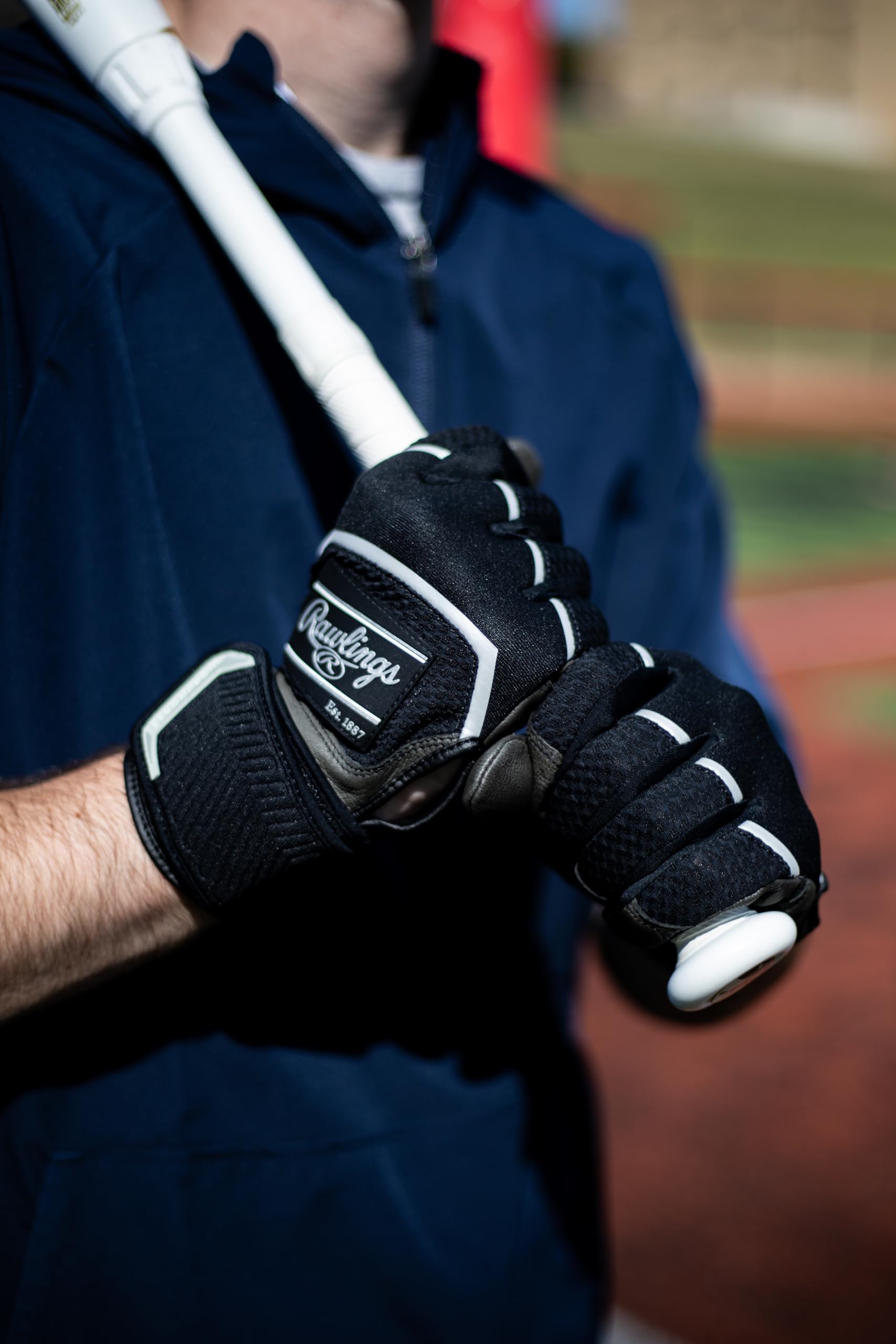Rawlings | WORKHORSE Baseball Batting Gloves | Compression Strap | Adult Large | White