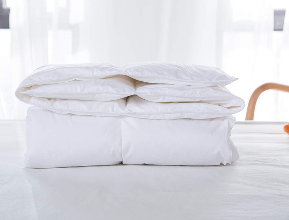 Lightweight Summer Baby/Toddler White Down Blanket Comforter Duvet Insert for Crib Bedding, Soft Cotton Shell, Machine Washable, White, 41x48 Inches