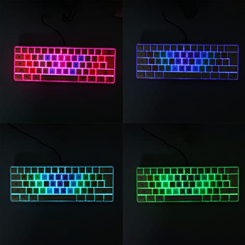 YEmirth Gaming Keyboard 61 Keys Mechanical Keyboard RGB Backlight Colorful Keycaps Mini Wired Mechanical Keyboard