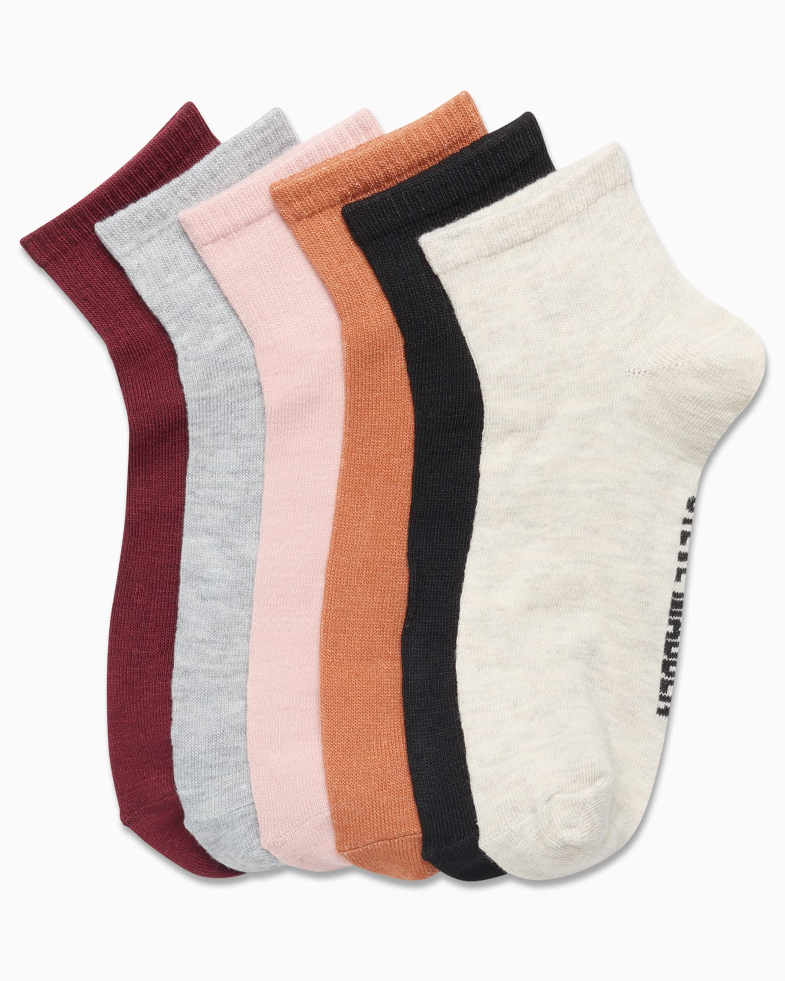 Steve Madden Women’s Socks – 6 Pack Athletic Socks for Women – Performance Cushion Quarter Cut Running Socks, Size 9/11, Pink/Black/Grey Stripe