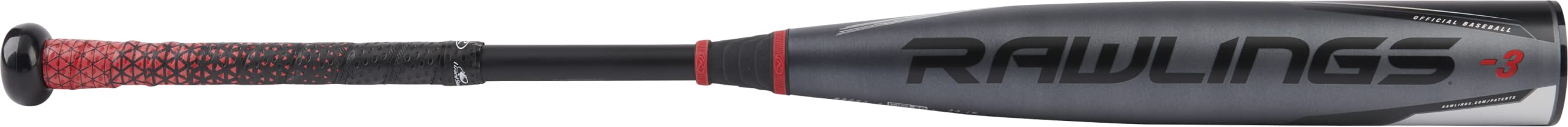 Rawlings Quatro Pro 2022 BBCOR 2 5/8" 2 Piece Composite Baseball Bat Drop -3, Black/Grey/Red, 33"/22oz