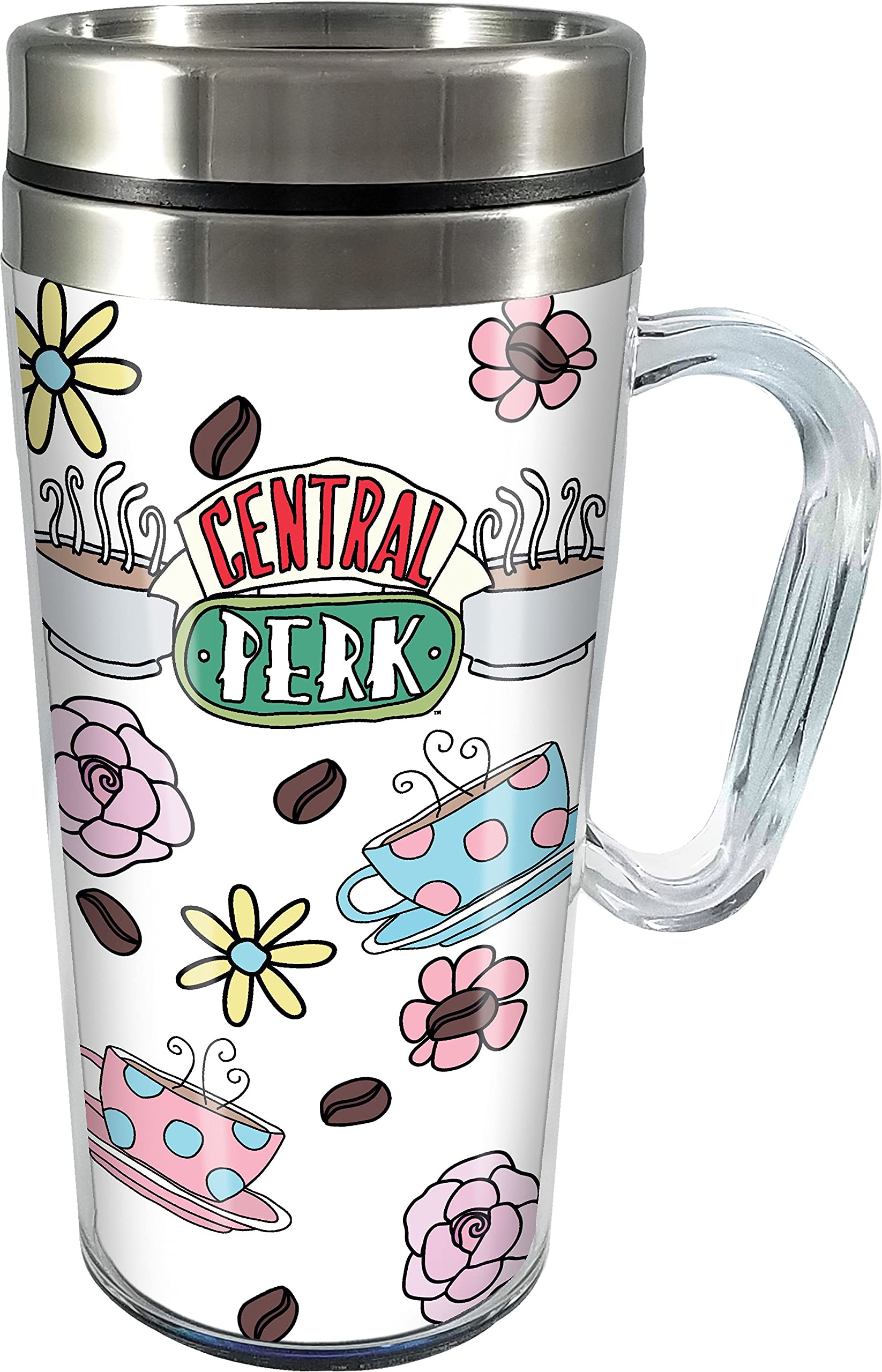 Spoontiques - Insulated Travel Mugs - Acrylic and Stainless Steel Drink Cup - Friends - Central Perk