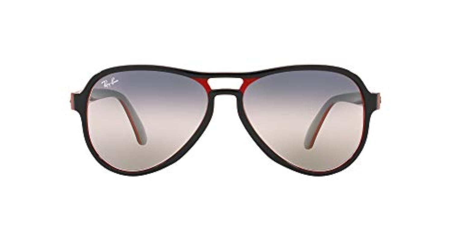 Ray-Ban Men's Rb4355 Vagabond Aviator Sunglasses, Black Transparent Black/Polarized Black, 58 mm