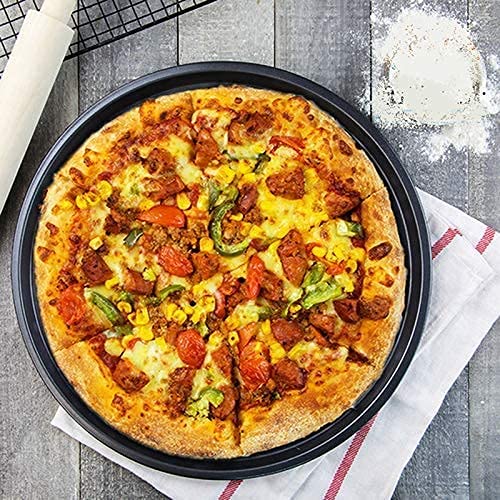 Pizza Pan with holes -Nonstick Carbon Steel Pizza Pan, Pizza pans,Pizza Tray Bakeware Perforated Round For Home Kitchen - PROFESSIONAL CLASS 32.5CM Diameter 12 3/4" INCHES with Fast Crisp Technology