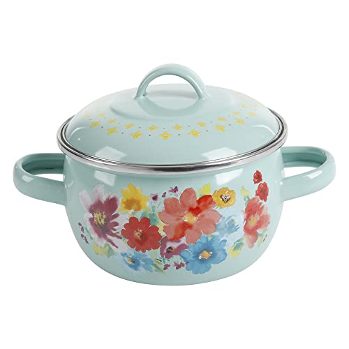 The Pioneer Woman Breezy Blossom Mini Dutch Oven with Lid - 2 Pack of 1.05QT Mini DutchOvens