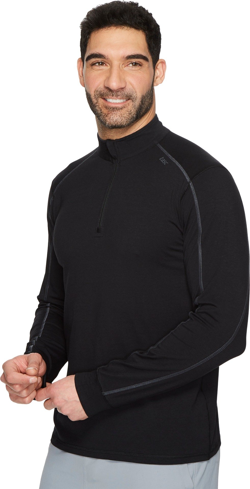 tasc Performance Carrollton 1/4 Zip Men’s Long Sleeves Shirt – Relaxed Fit – Pullover Design – Blended Fabric Imperial Blue Heather XL One Size