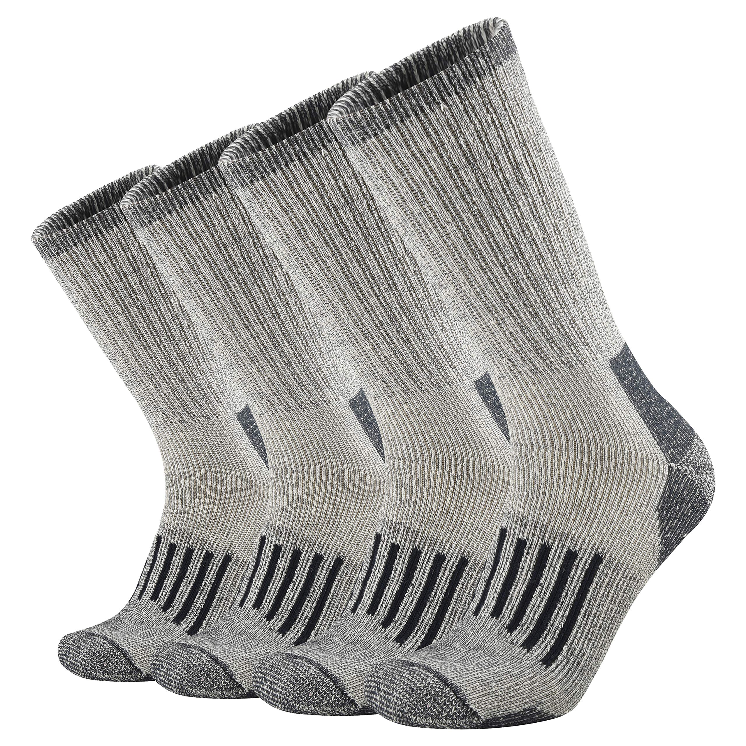 ONKE Merino Wool Cushion Crew Socks for Men Outdoor Hiking All Seasons Work Boot Heavy Thick Thermal Moisture Wicking Control(Navy M)