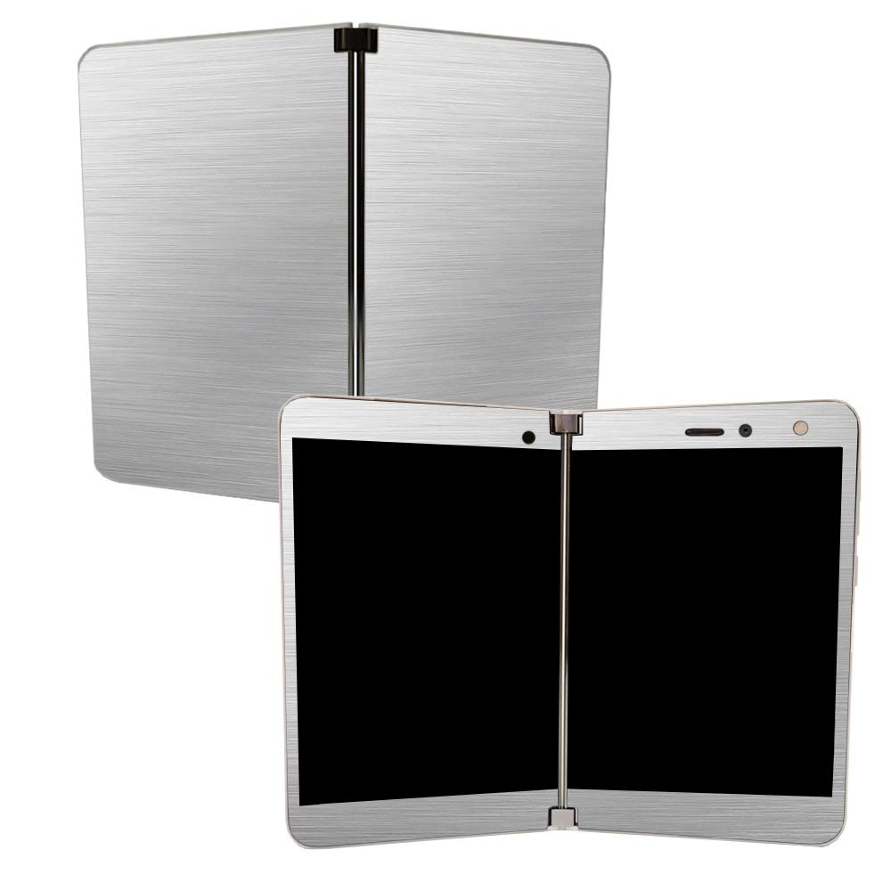 MightySkins Skin for Microsoft Surface Duo - Cold Steel | Protective, Durable, and Unique Vinyl Decal wrap cover | Easy to Apply, Remove, and Change Styles | Made in The USA