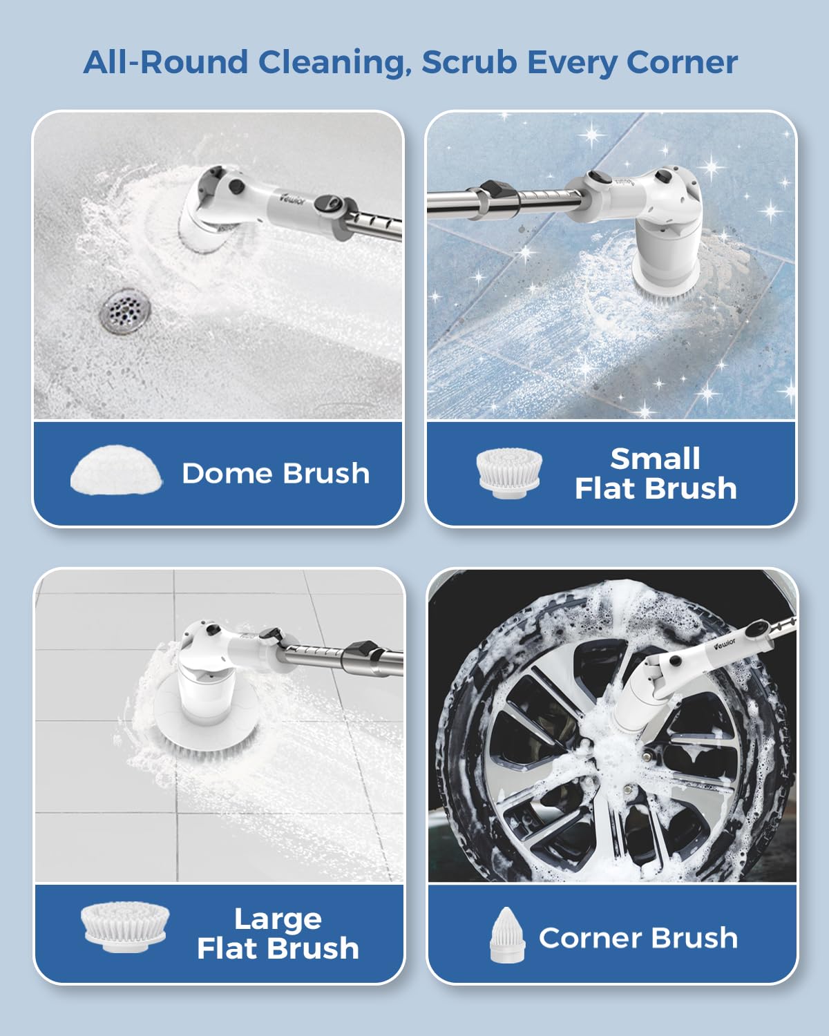 VEWIOR Air Purifiers for Home Large Room and Electric Spin Scrubber for Cleaning Bathroom Floor Tile