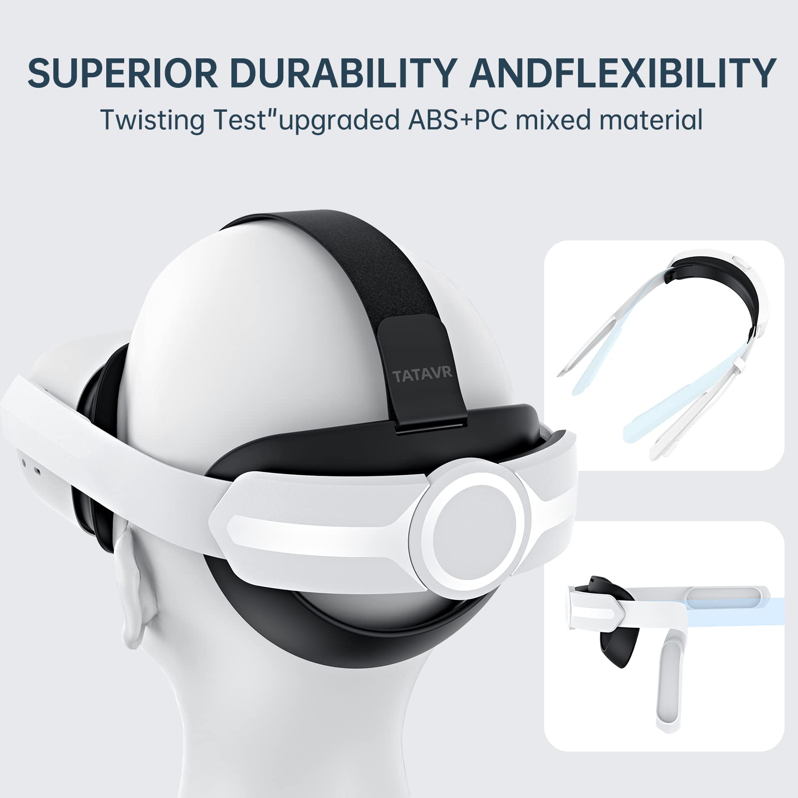TATAVR Elite Strap with Travel Case for Oculus Quest 2, Lightweight Comportable Meta Quest 2 Accessories Elite Strap with Storage Bag Included Shoulder Strap and Lens Cover – Gray