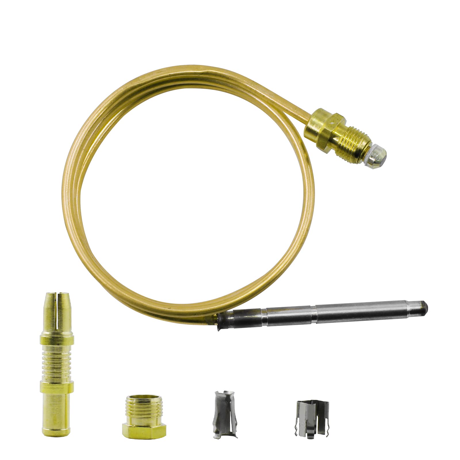 MENSI Thermocoupler for Robertshaw Thermostat Control Pilot Burner Assembly Replacement 1980-024 & 1980-036 Snap Fit Universal Thermocouple (24")