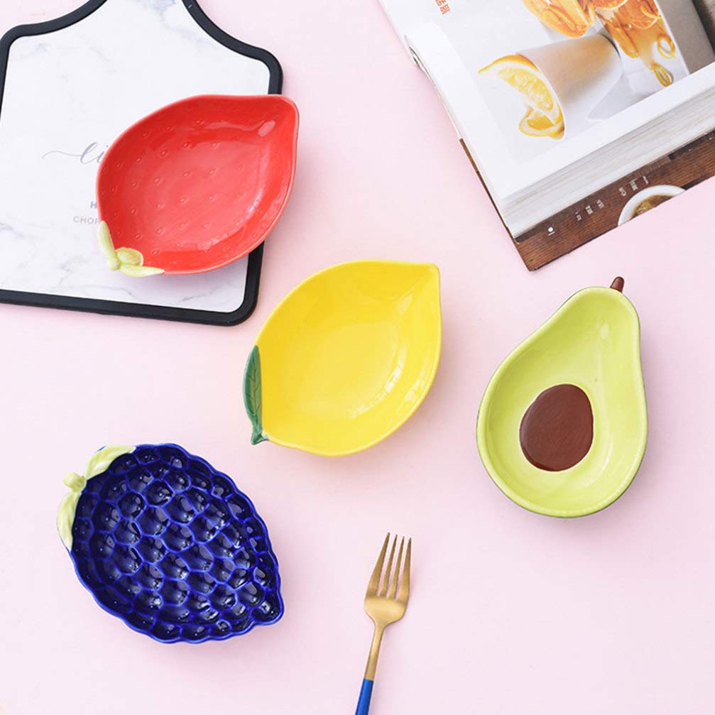 UPKOCH Ceramic Appetizer Plate Lemon Plate Dessert Plate Salad Pasta Bowls Food Serving Tray for Fruit Cheese Dessert Snack
