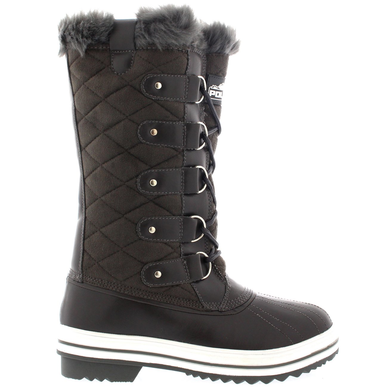 POLAR Womens Snow Boot Quilted Tall Winter Snow Waterproof Warm Rain Boot - 9 - GRS40 YC0007