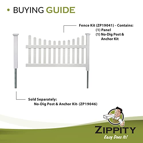 Zippity Outdoor Products ZP19041 No Dig All American Fence, White