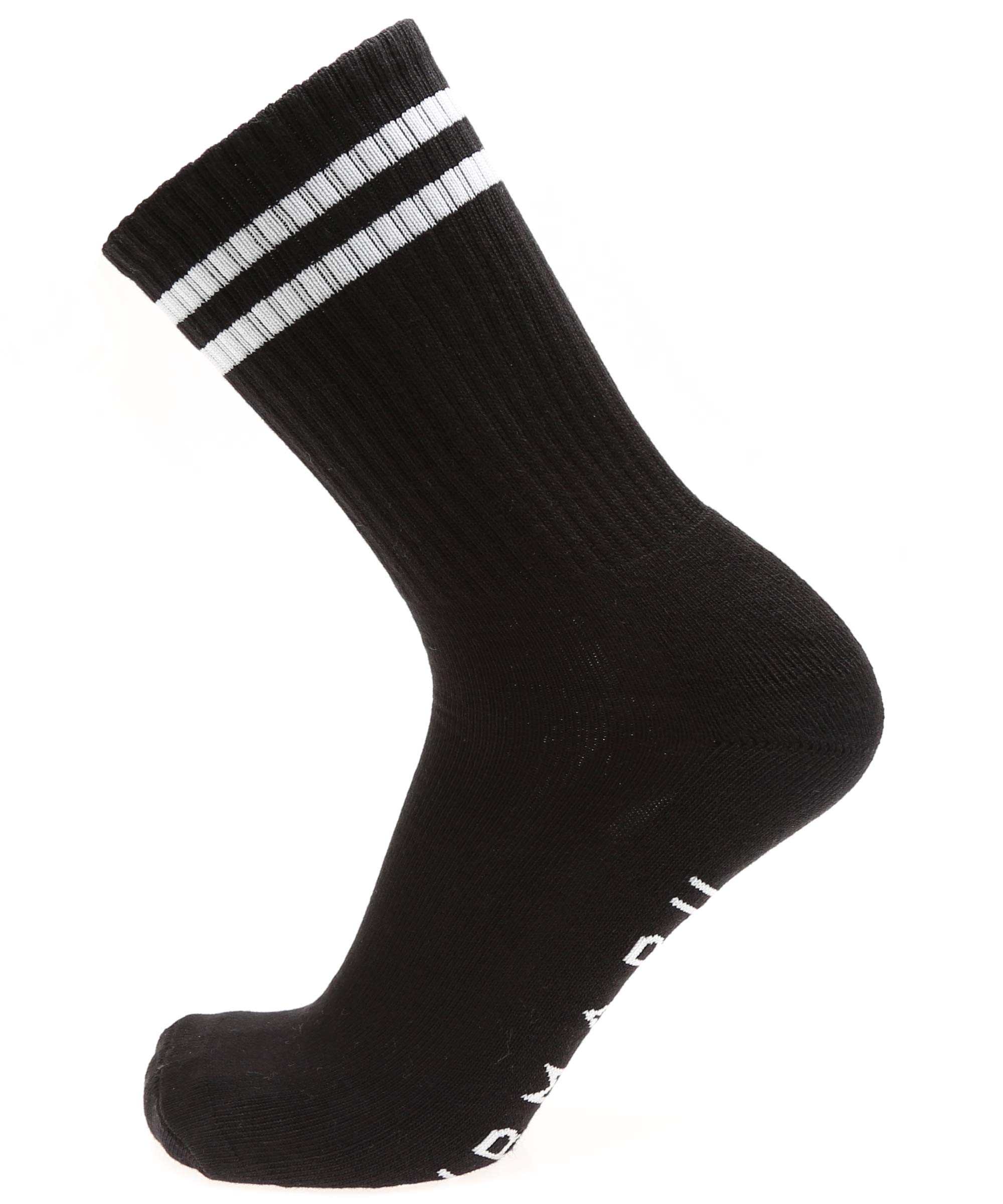 MIRMARU Men’s Performance Moisture Wicking Outdoor Athletic Sports Crew Socks with Cushioned Sole, Arch Support (Black-3Pairs)