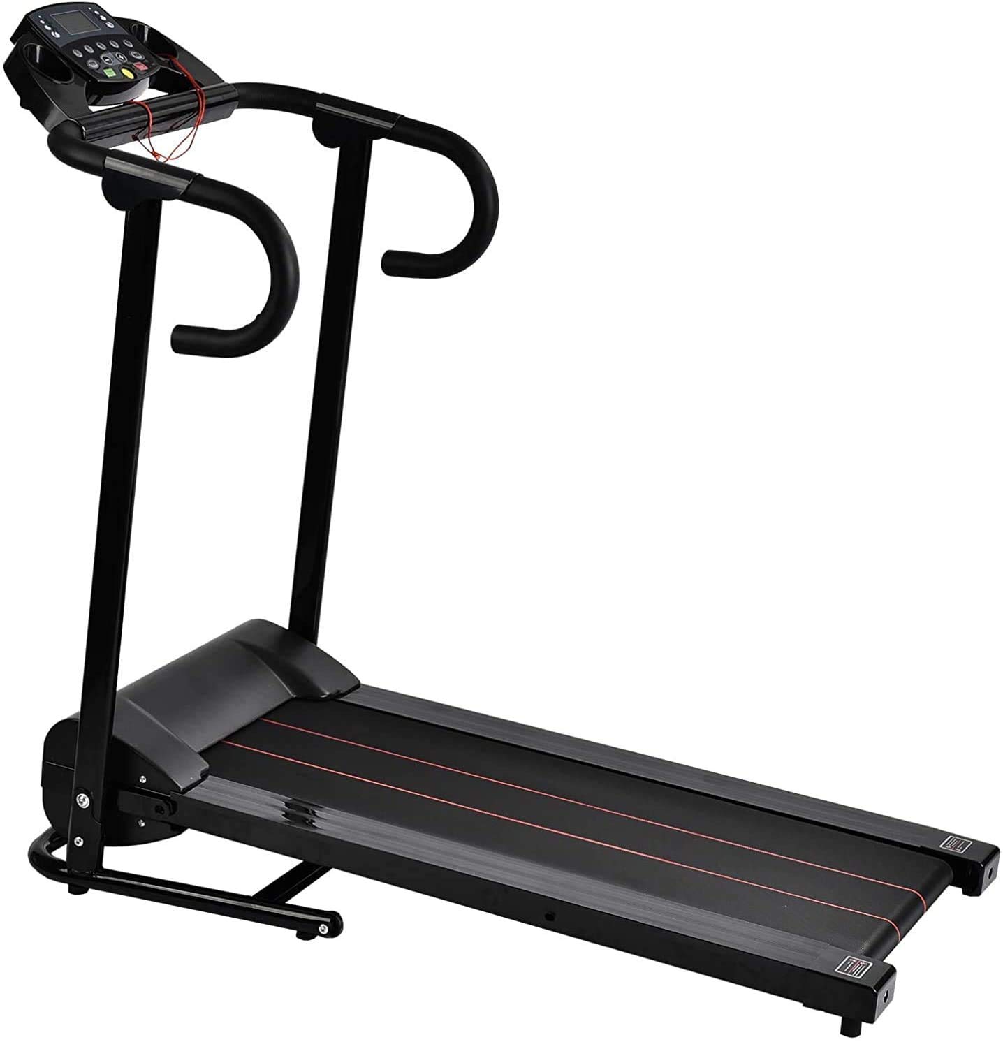 Murtisol 1000W Folding Treadmill Compact Electric Running Exercise Machine, Good for Home/Apartment Fitness, with Safe Handlebar, Easy Control LCD Display