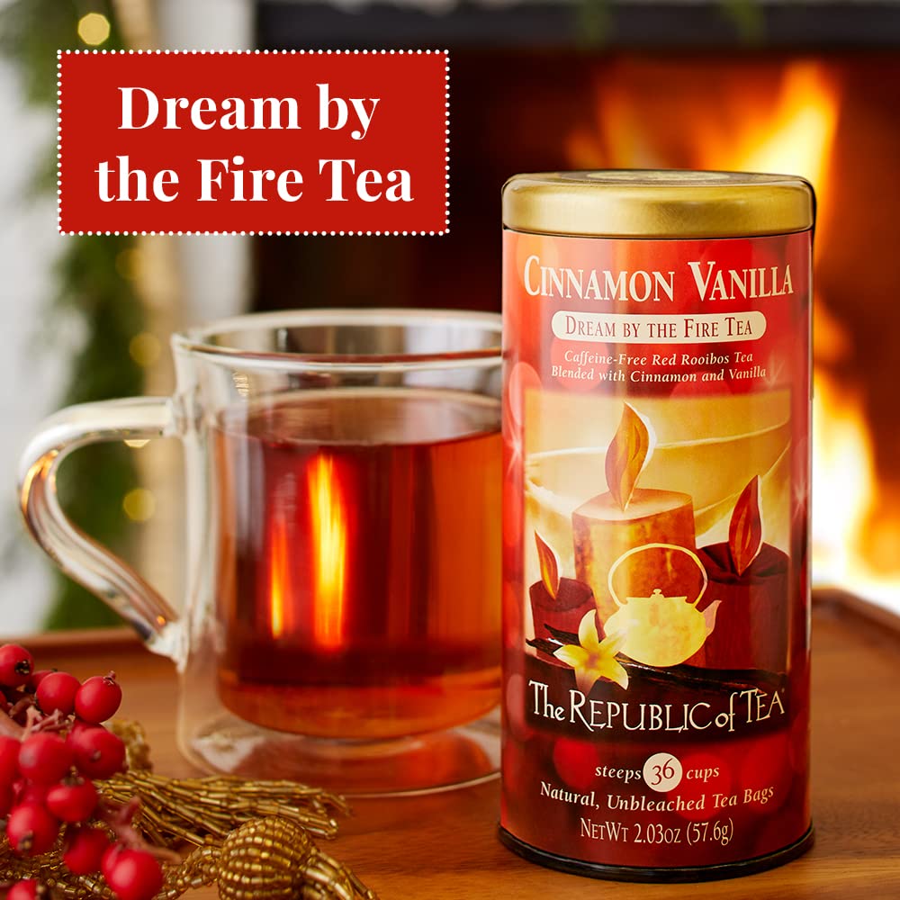 The Republic of Tea β Cinnamon Vanilla, Dream by the Fire Tea, 36 Tea Bags, Caffeine-Free