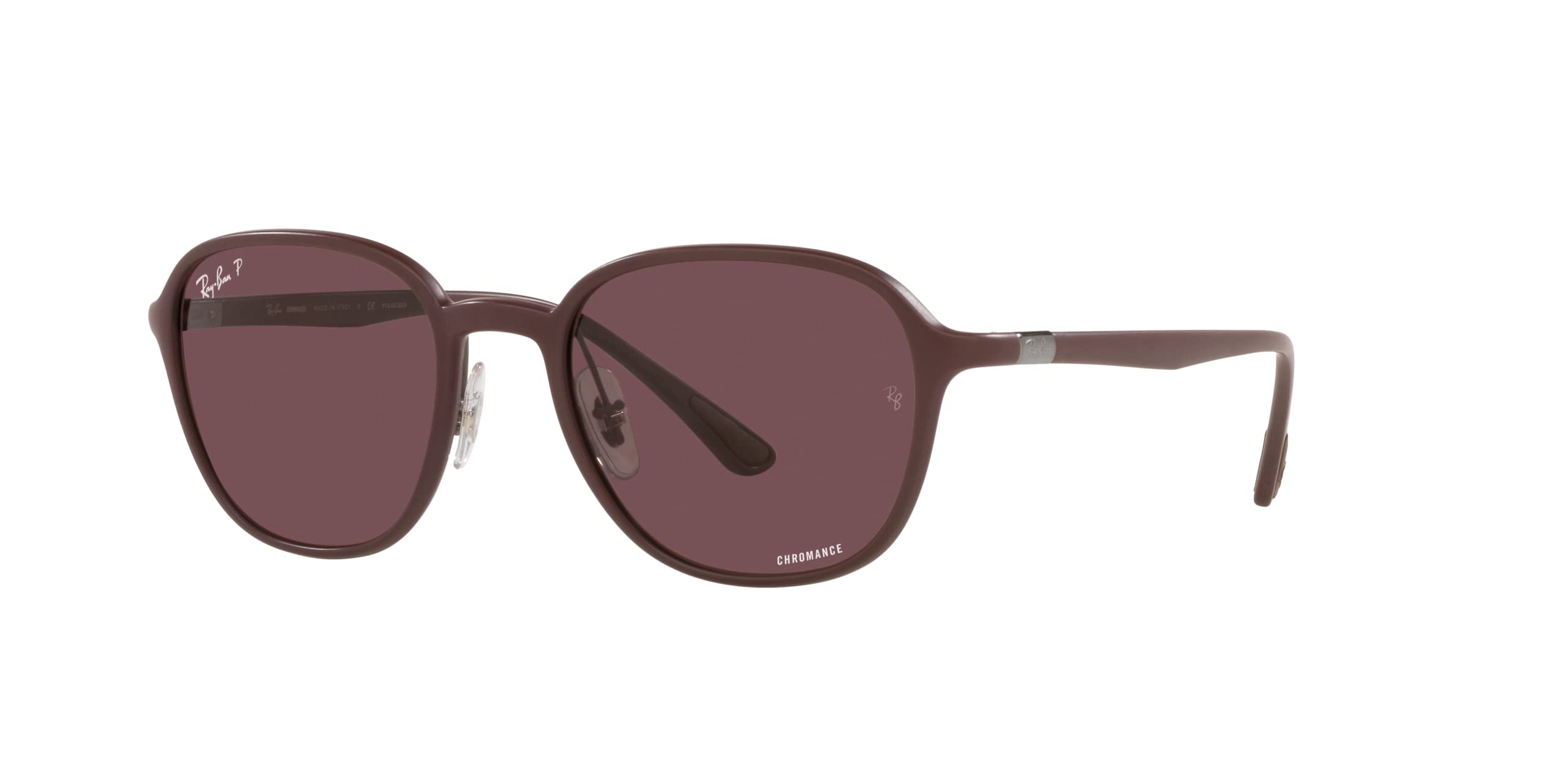 Ray-Ban Rb4341ch Chromance Square Sunglasses, Sanding Dark Violet/Purple Polarized, 51 mm