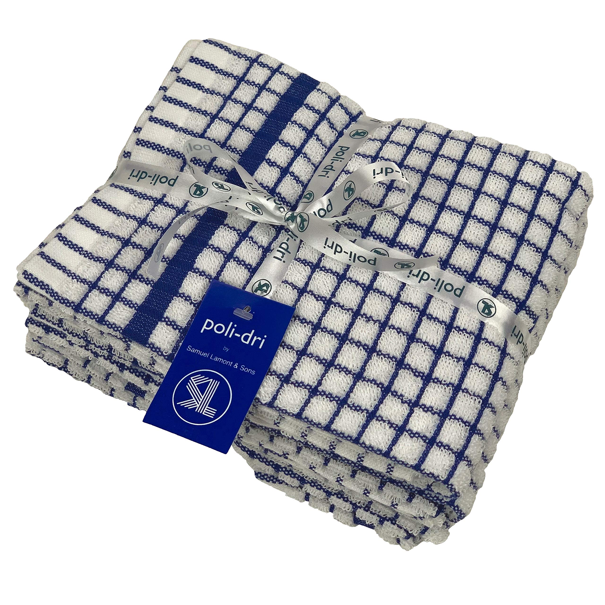 poli-dri Kitchen Tea Towels by Samuel Lamont and Sons (Blue, 3 Pack)