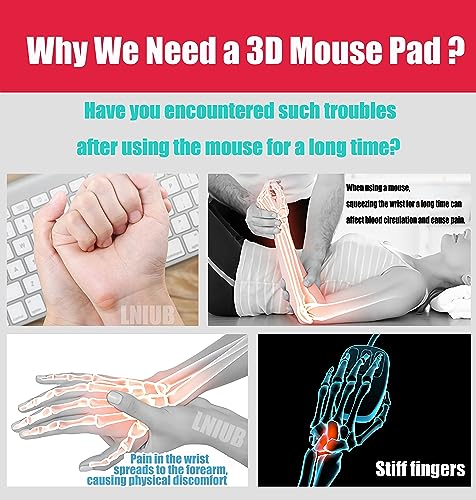 Yelan 3D Anime Mousepads, Genshin Impact Silicone Gel Wrist Ergonomics Gaming Mice Mat, Comic Wrist Rest Support Oppai Mouse Pad (YeLan a)