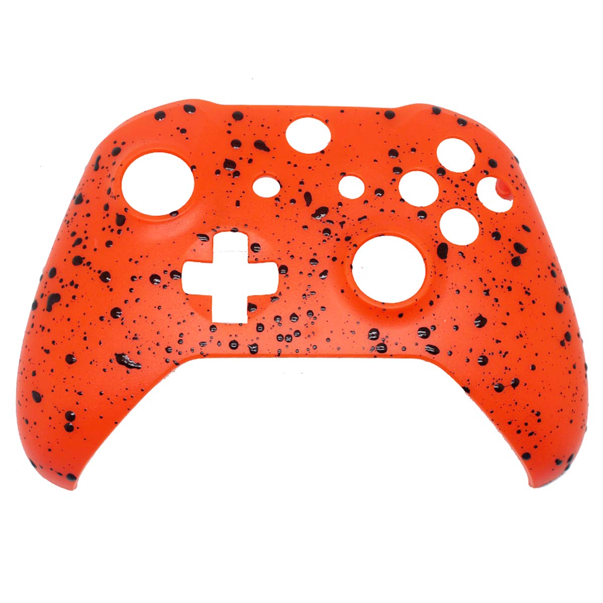 Orange 3D Splashing Faceplate Cover Textured Front Housing Shell Case, Back Cover Bottom Case, Non-Slip Back Panels Right Left Rails Rear Handle Grips Mod Kit Replacement for Xbox One S & X Controller