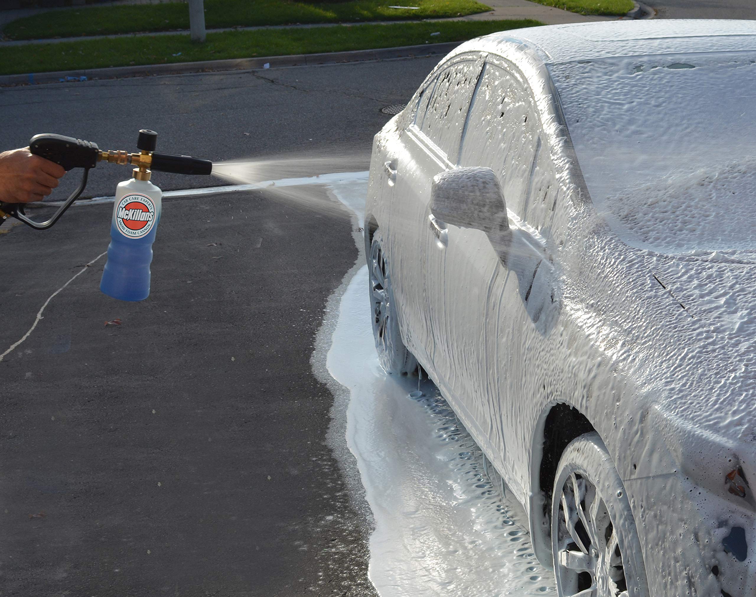 McKillans Professional Snow Foam Cannon Adjustable Lance Pressure Washer Jet Wash with 1/4” Quick Connector … (Cannon + Washer Gun)