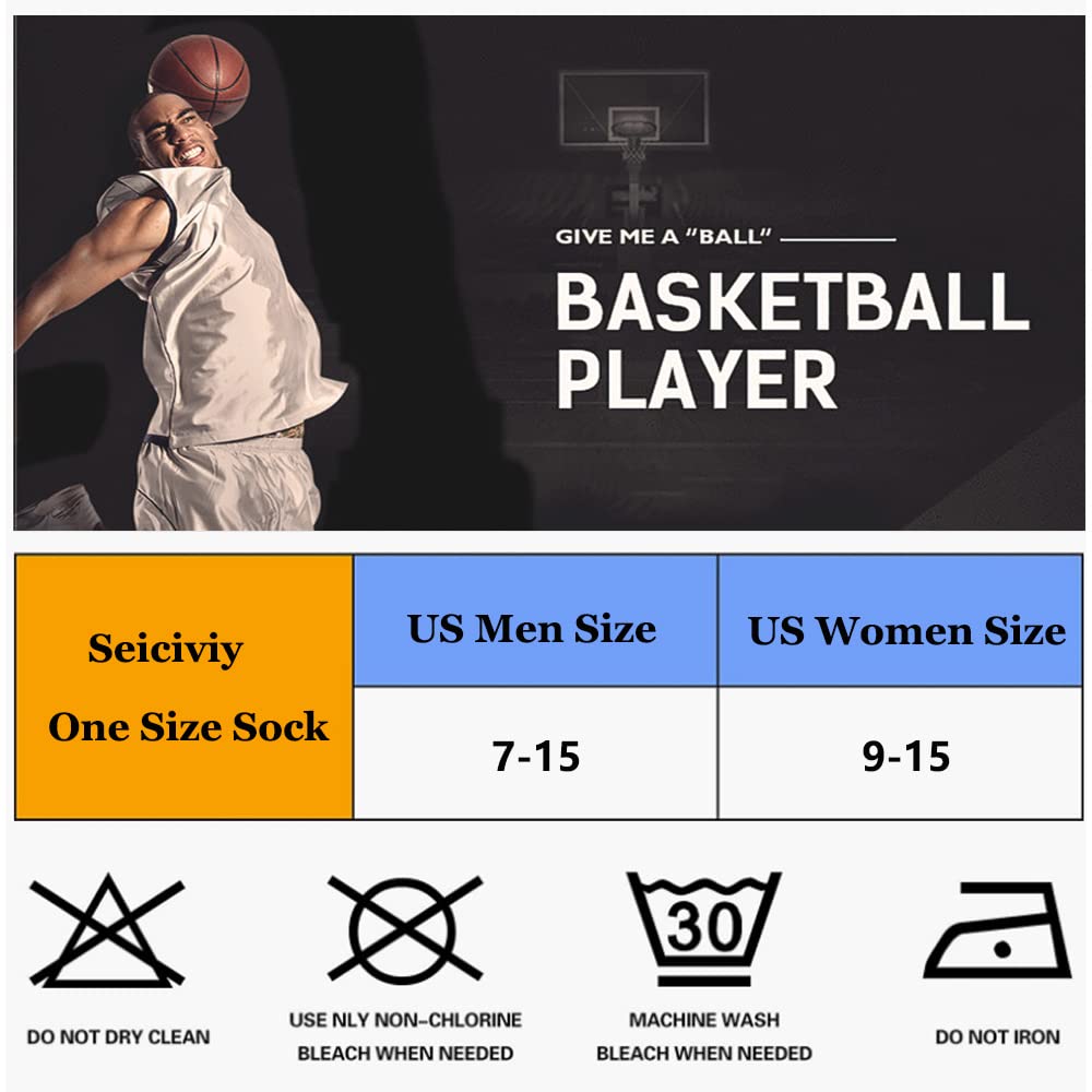 Seiciviy Athletic Socks For Men Compression Socks Ankle Mens Running Workout Size 6-14 Cycling Outdoor Sports Crew Socks