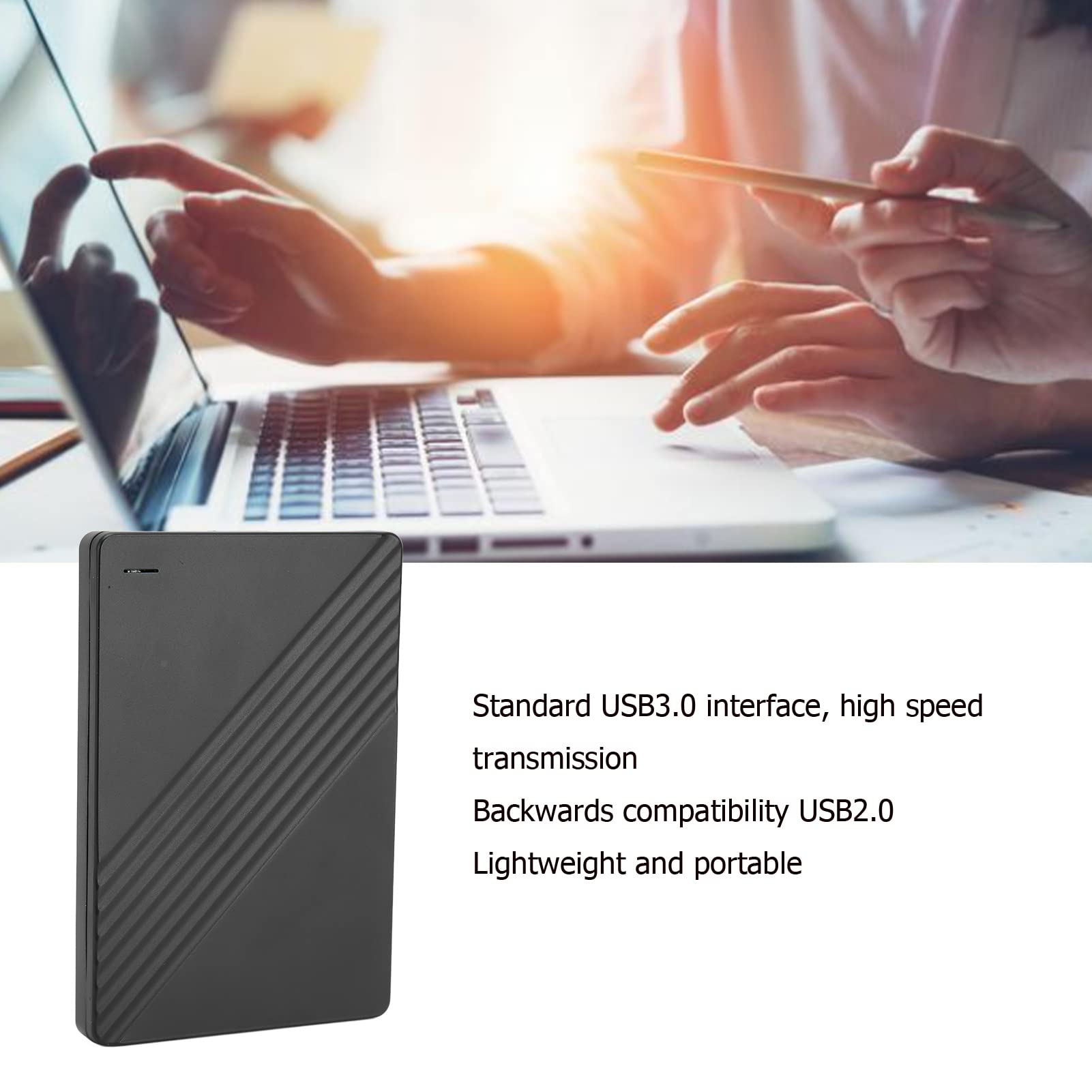 Zunate 2.5 Inch Portable HDD, 5Gbps External Hard Drive, USB 3.0 Ultra Slim Hard Drive External Storage for PC, Laptop, for Win7 Win8 Win10 Vista XP (1TB)