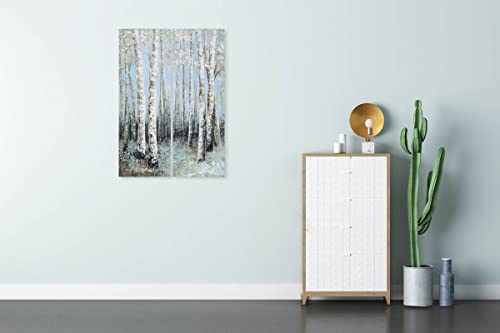 YHSKY ARTS Birch Tree Canvas Wall Art - Abstract Forest Paintings with Textured - 2 Pieces Nature Pictures for Living Room Bedroom Bathroom Decor